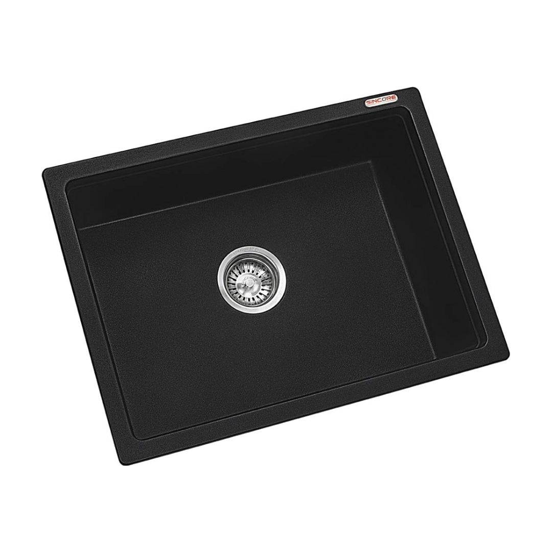 Sincore Quartz Sink Ariel Big 21 X 18 Inches Mettalic Black Shade On