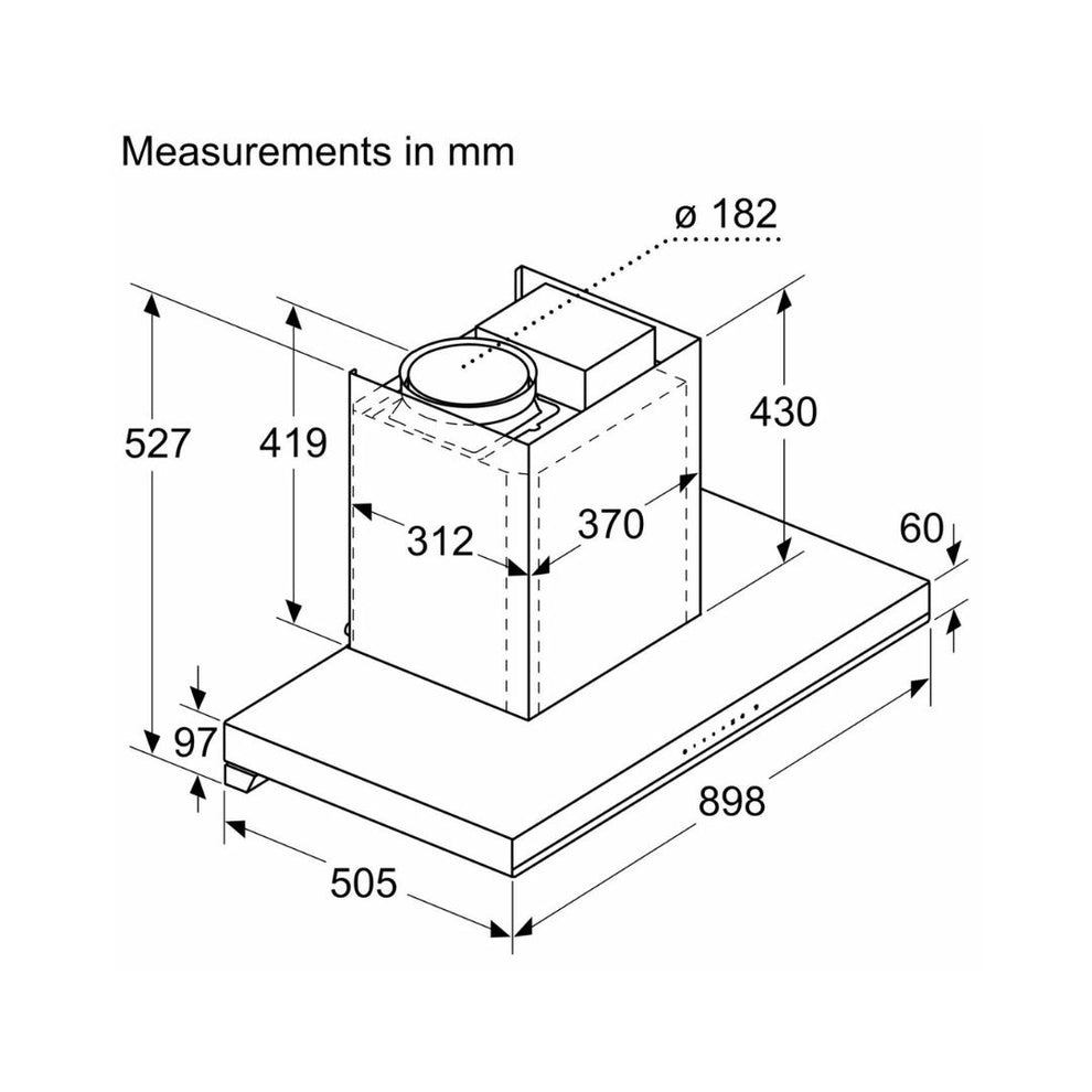 Bosch 90 cm Wall Mounted Chimney Self Clean Series DWBA98J60I on Decure.in