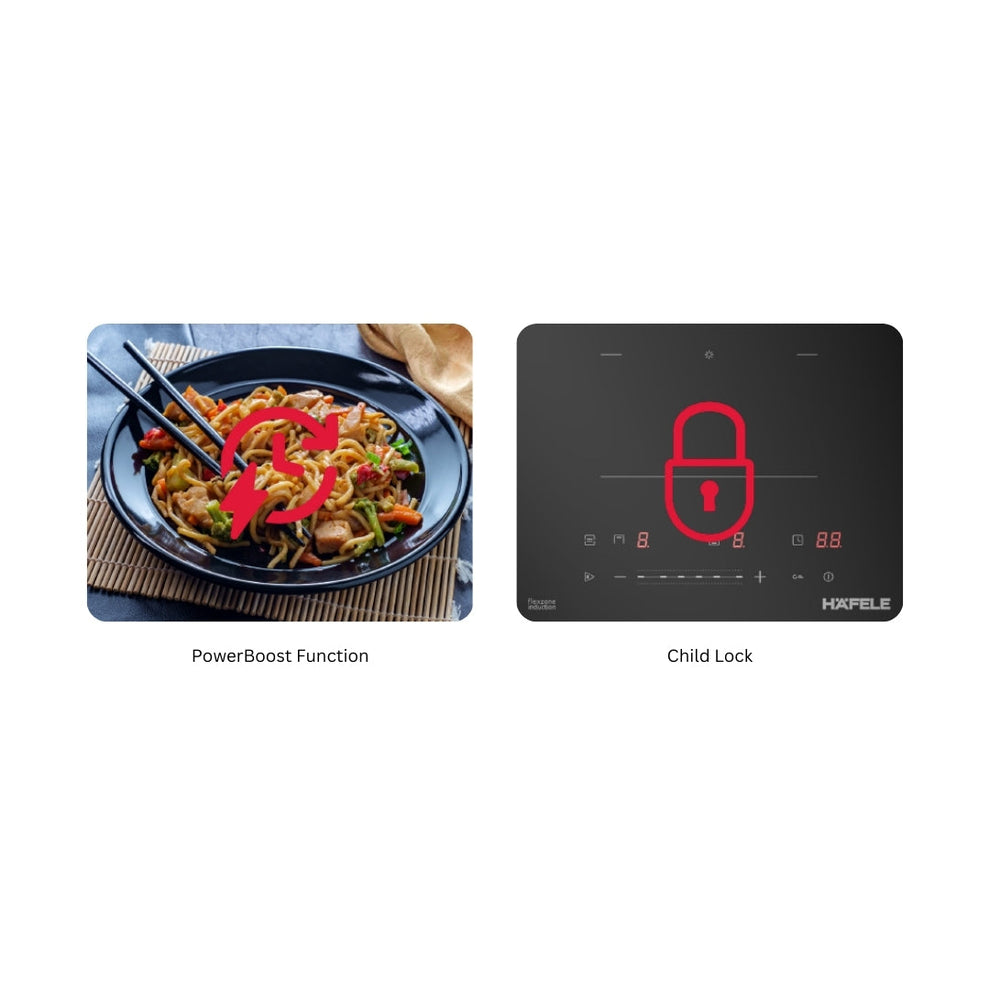 Hafele - Built In Induction Hob - NERO 30 with 2 Zones and 30 cm size ...
