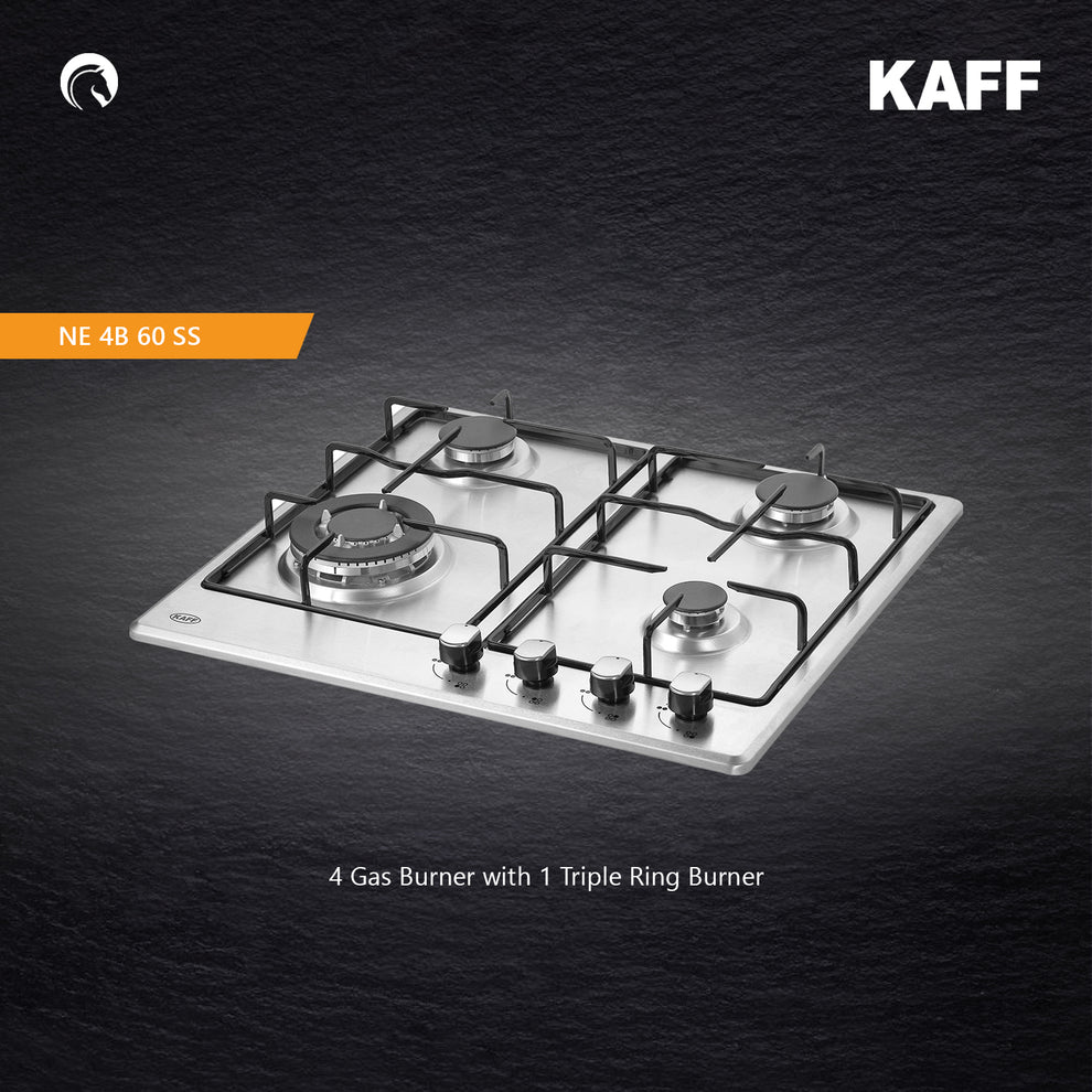 Kaff 60 cm 4 Burner Hob Essential Range NE 4B 60 SSX on Decure.in