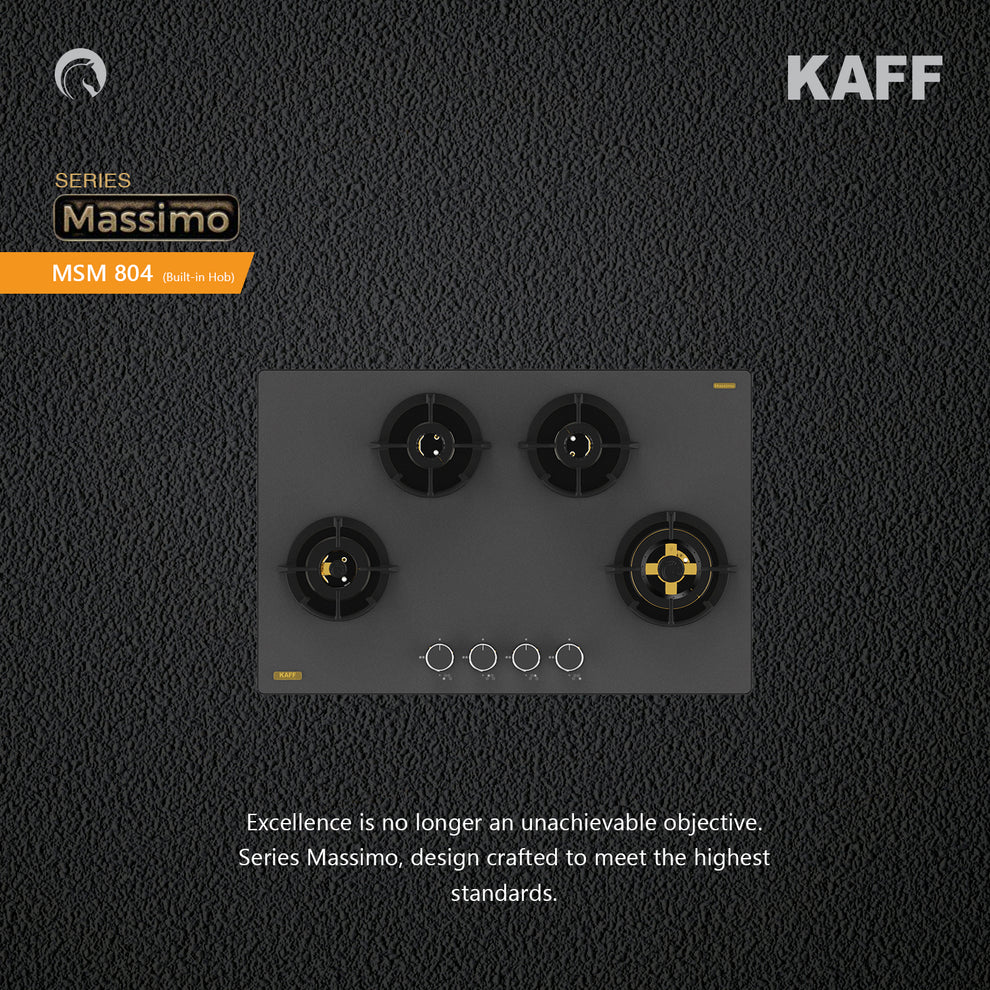 Kaff 80 cm 4 Burner Hob Massimo MSM 804X on Decure.in
