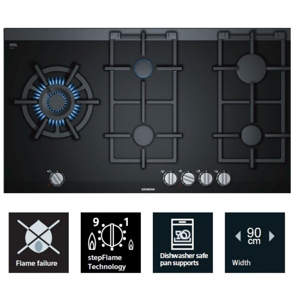 Siemens 90 cm 5 Burner Hob iQ700 Series ER9A6SD70I on Decure.in