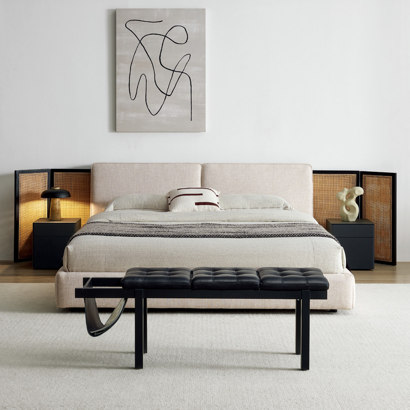 The Lima Bed with Bed Screen only on Decure.in