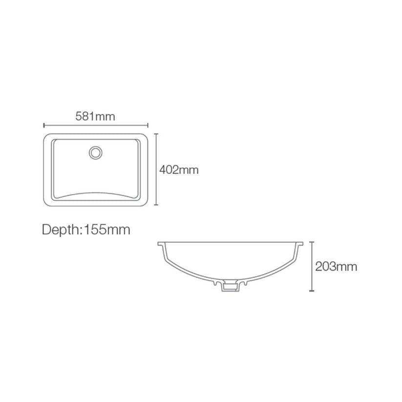 Kohler - Under Counter Rectangle White Wash Basin - Ladena - K-2215IN-2 ...