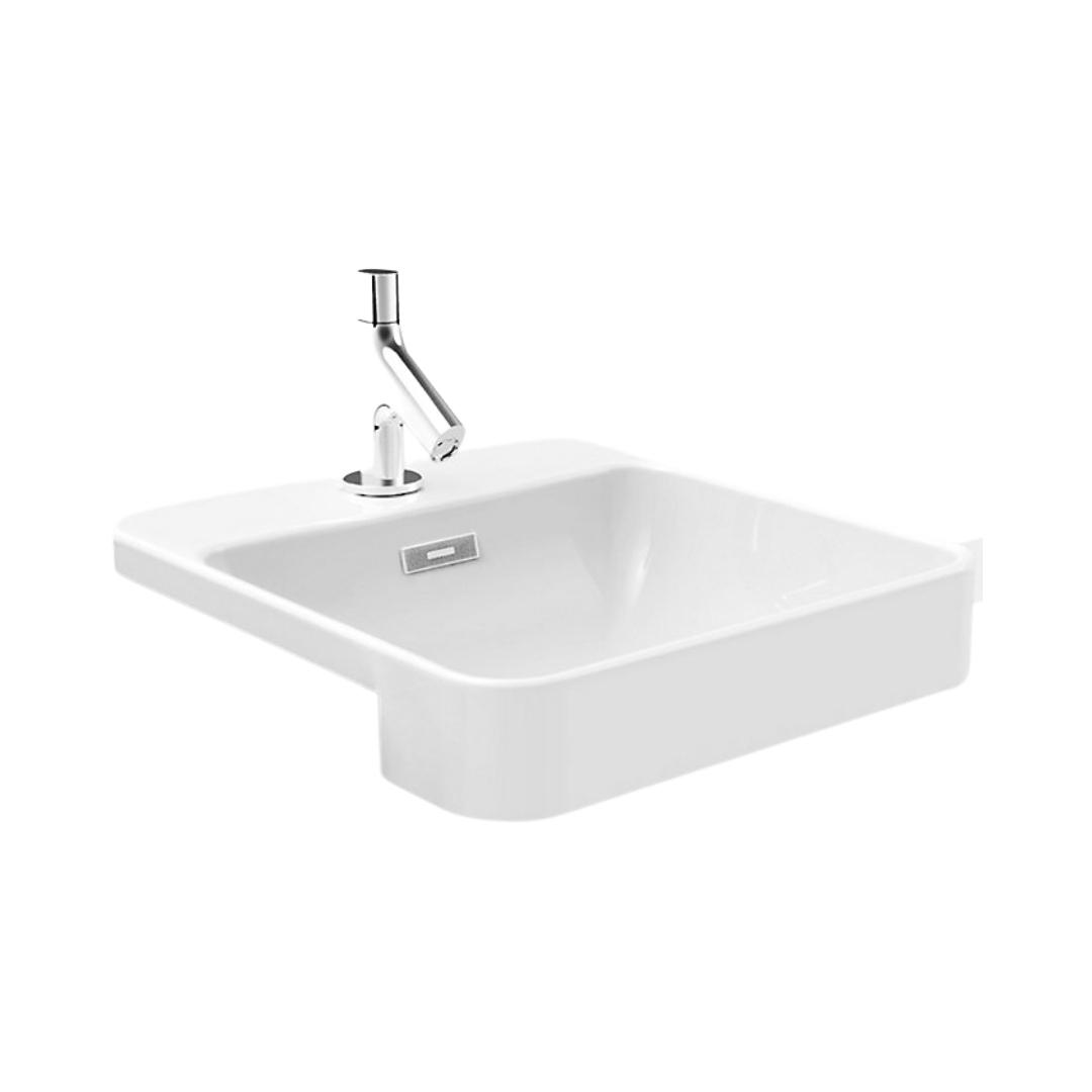 Kohler - Semi Recessed Square White Wash Basin - Forefront - K-98930X-1 ...