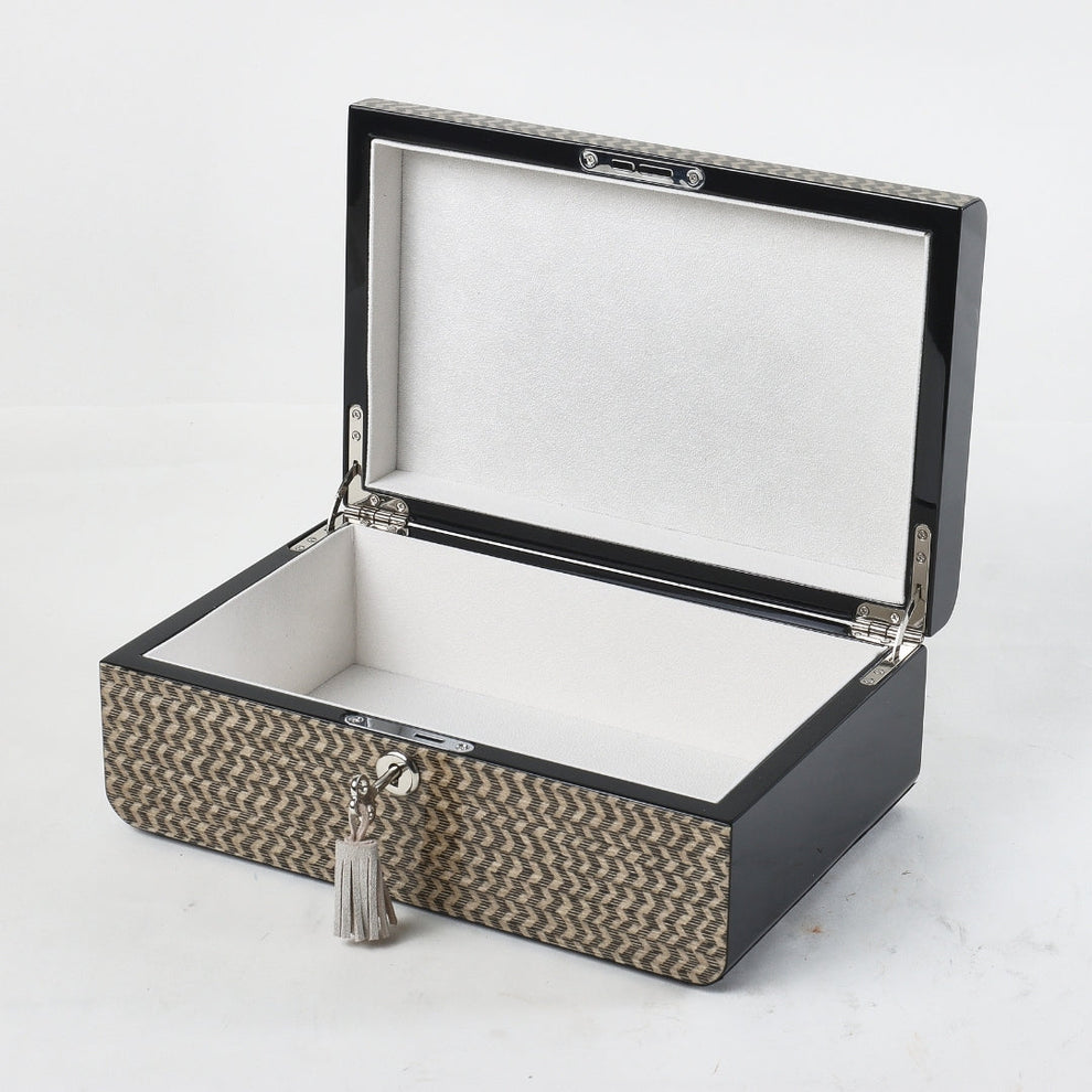 The Modern Light Brown MDF Square with Lock Storage Box only on Decure.in