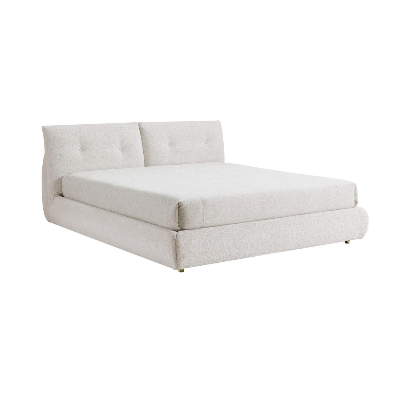 The Noah Bed - White Boucle Fabric only on Decure.in