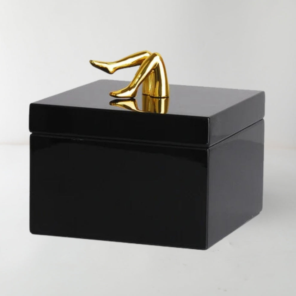 The Sculpted Feet Elegance Large Black MDF Feet Storage Box only on ...