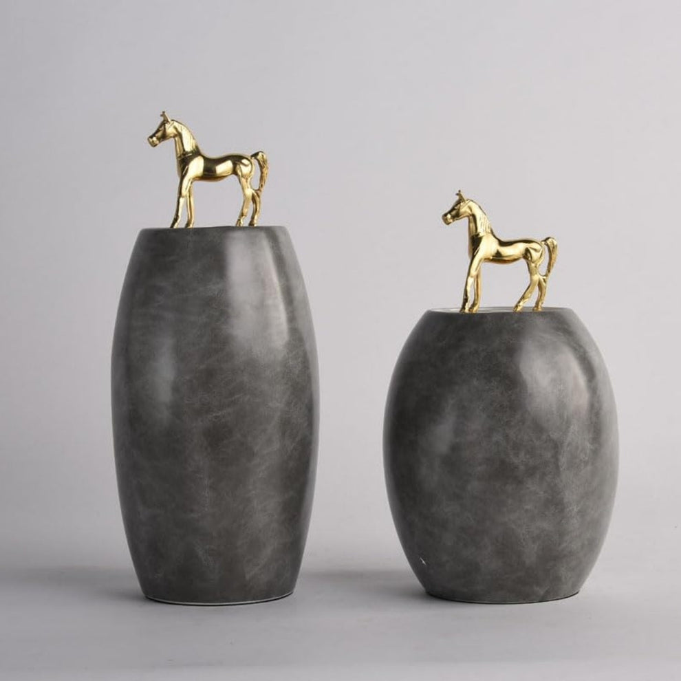 The Stallion Crest Ascendant Decorative Vase only on Decure.in