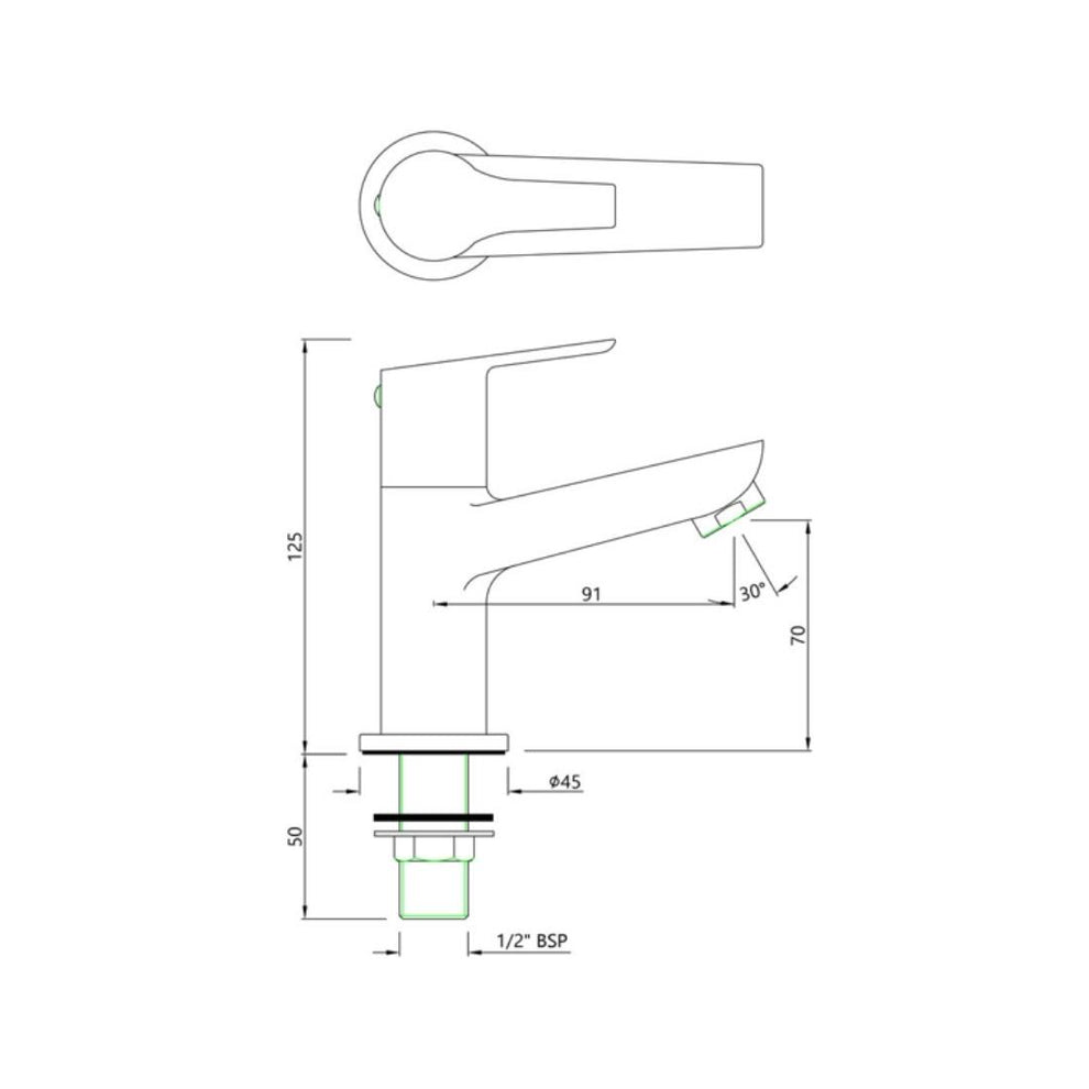 Essco Table Mounted Regular Basin Tap Aspire APR-CHR-101001M - Chrome ...
