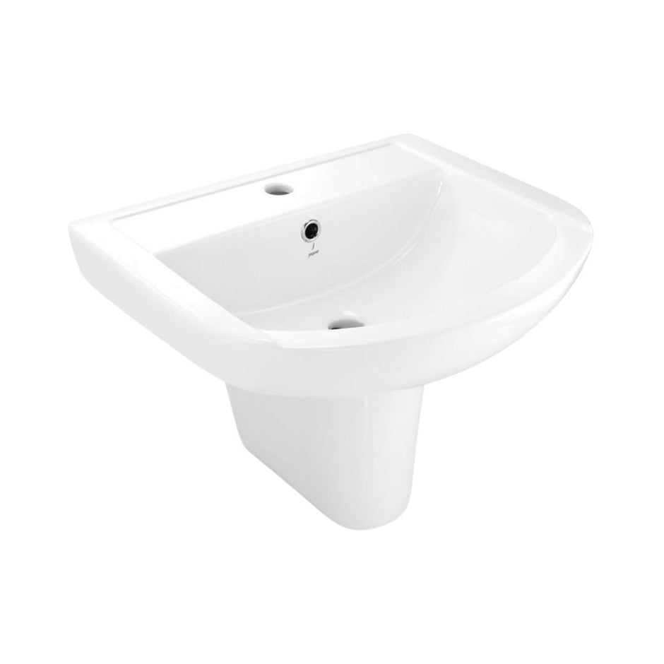Jaquar White Rectangle Half Pedestal Standard Basin – Decure.in