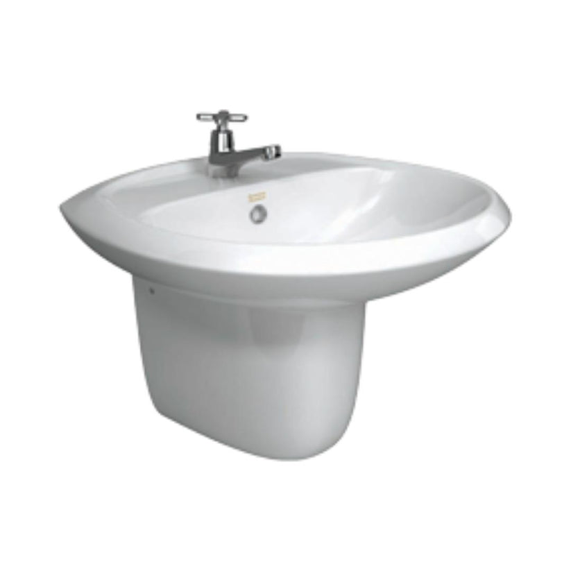 American Standard - Half Pedestal Semi Circle White Wash Basin ...