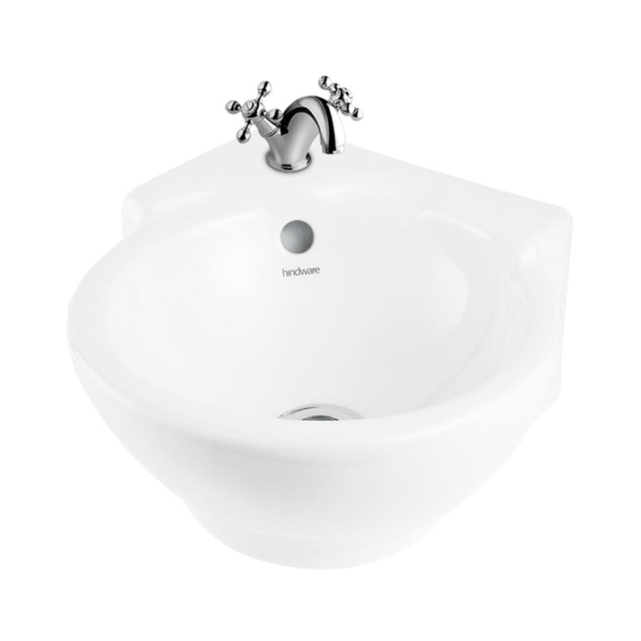 Hindware - Wall Mounted Corner White Wash Basin - CLASSIC CORNER 10055 ...