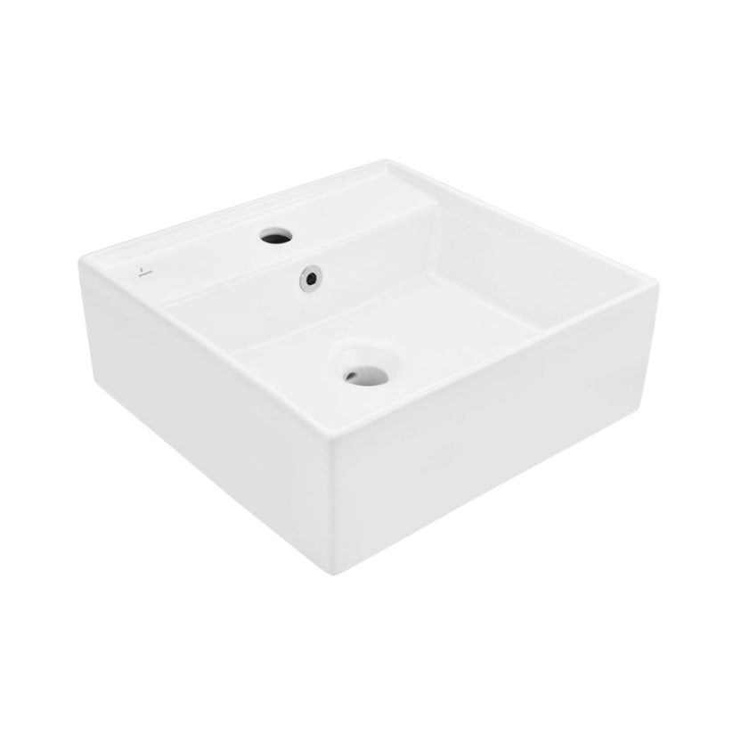Jaquar - Wall Mounted Square White Wash Basin - Continental - CNS WHT 813 by Decure.in