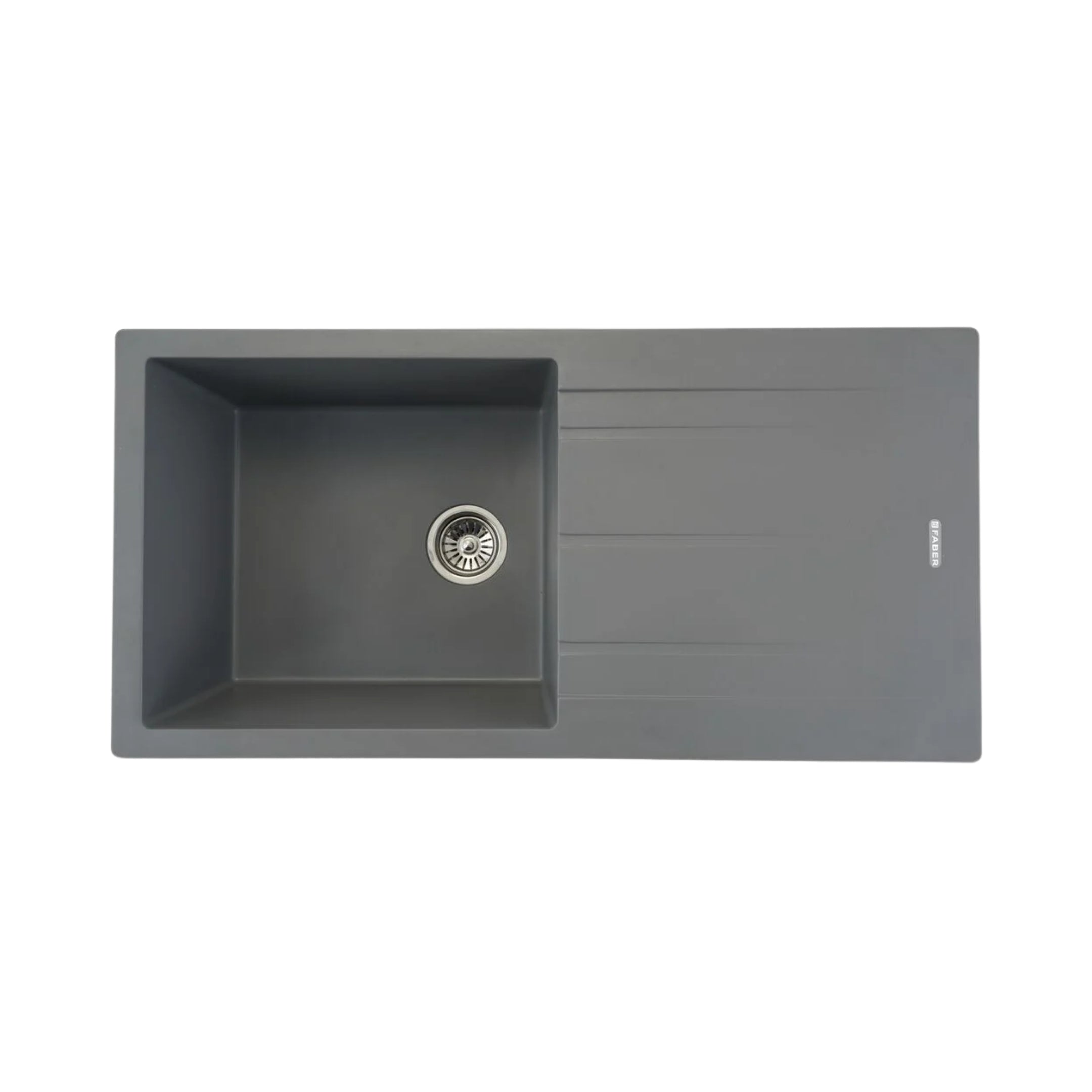 Faber Quartz Sink VRG 611-100 ( 40 x 20 inches ) - Lava shade on Decure.in