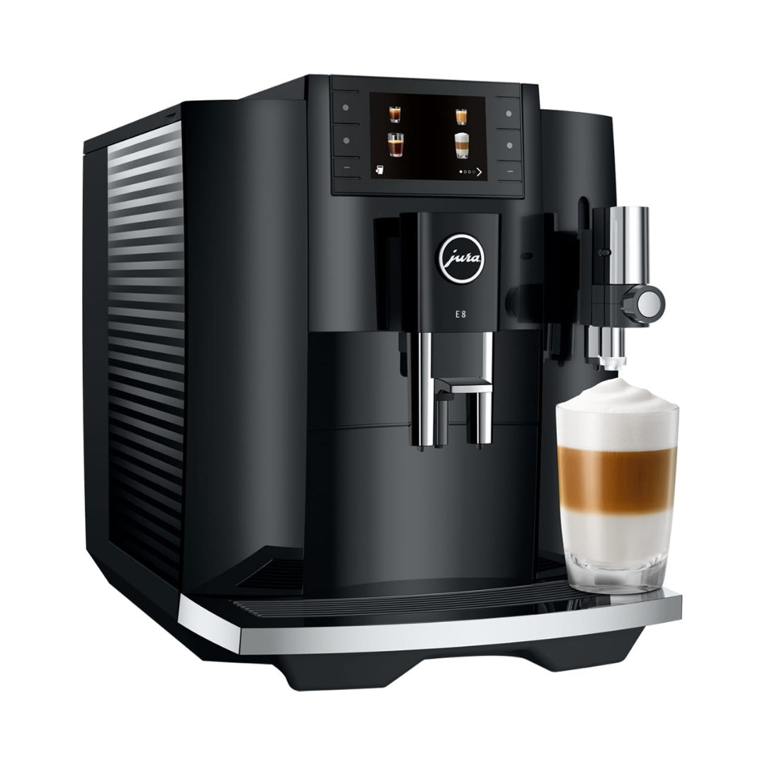 Jura - Coffee Machine - E8 PIANO BLACK - Piano Black on Decure.in