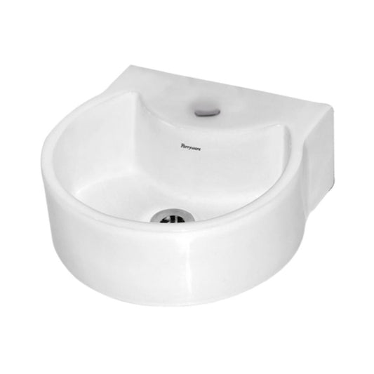 White Semi Circle Table Top Compact Basin