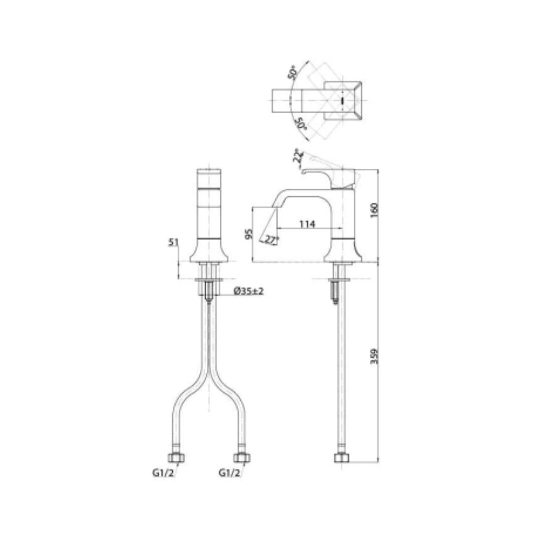 Toto Table Mounted Regular Basin Mixer GC TLG08302B - Chrome on Decure.in Toto Table Mounted Regular Basin Mixer GC TLG08302B - Chrome on Decure.in