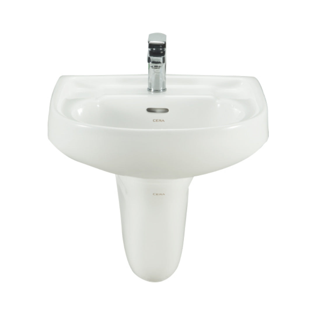 Cera - Half Pedestal Semi Circle White Wash Basin - S2040101+S2090102 ...