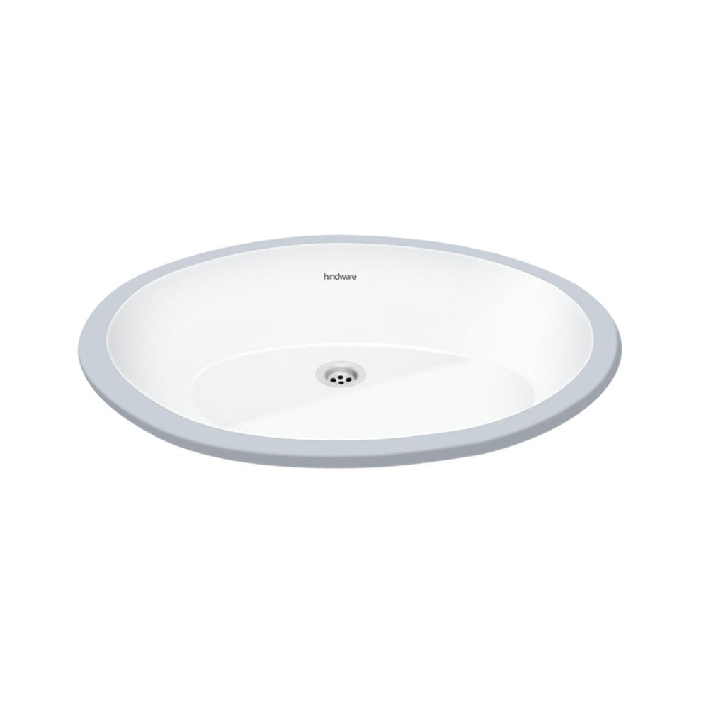 Hindware - Under Counter Oval White Wash Basin - ZEN 10049 by Decure.in